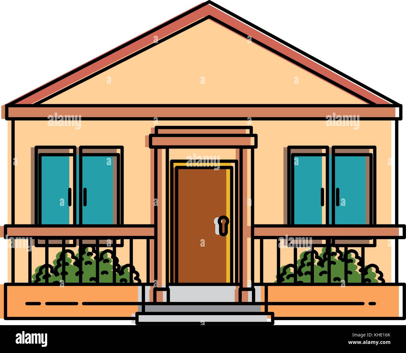 beautiful front of house vector illustration design Stock Vector Image ...
