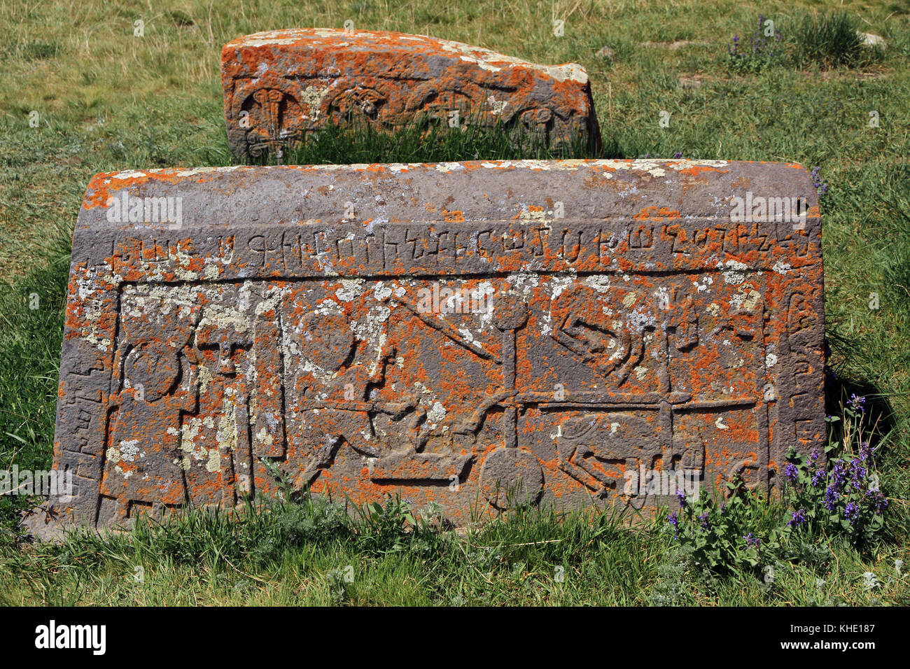 Khachkars in Noratus cemetery, Armenia Stock Photo - Alamy