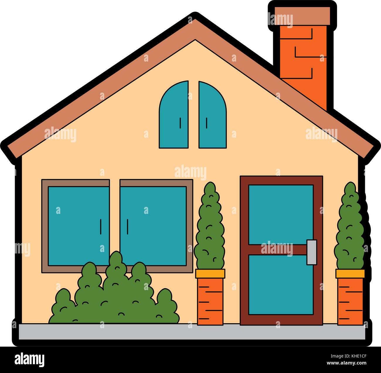 beautiful front of house vector illustration design Stock Vector Image ...