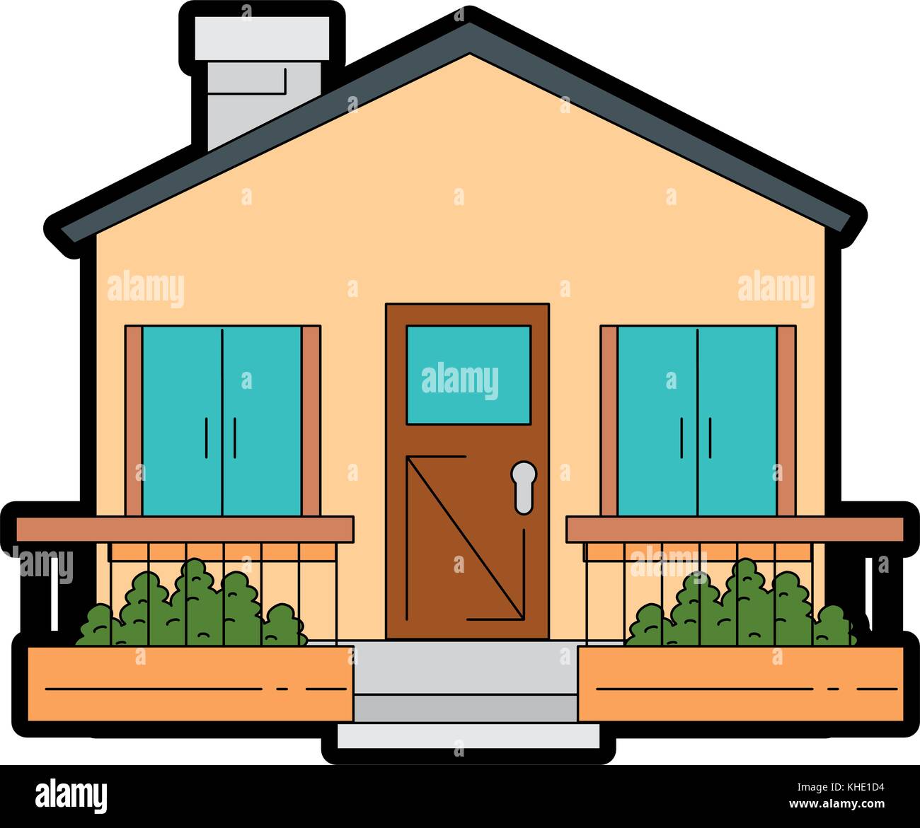 beautiful front of house vector illustration design Stock Vector Image ...