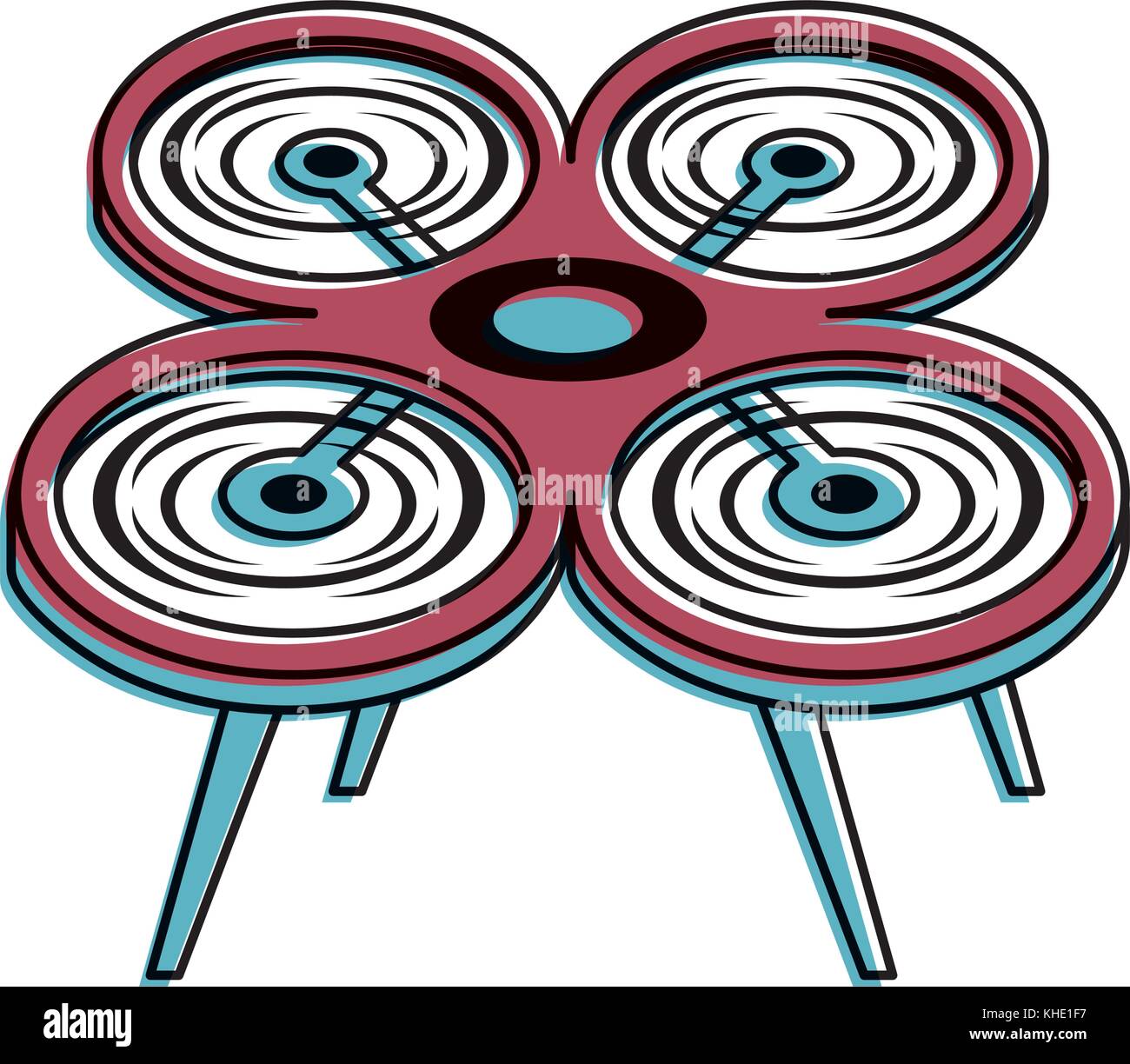 modern quadcopter drone with camera top view Stock Vector Image & Art ...