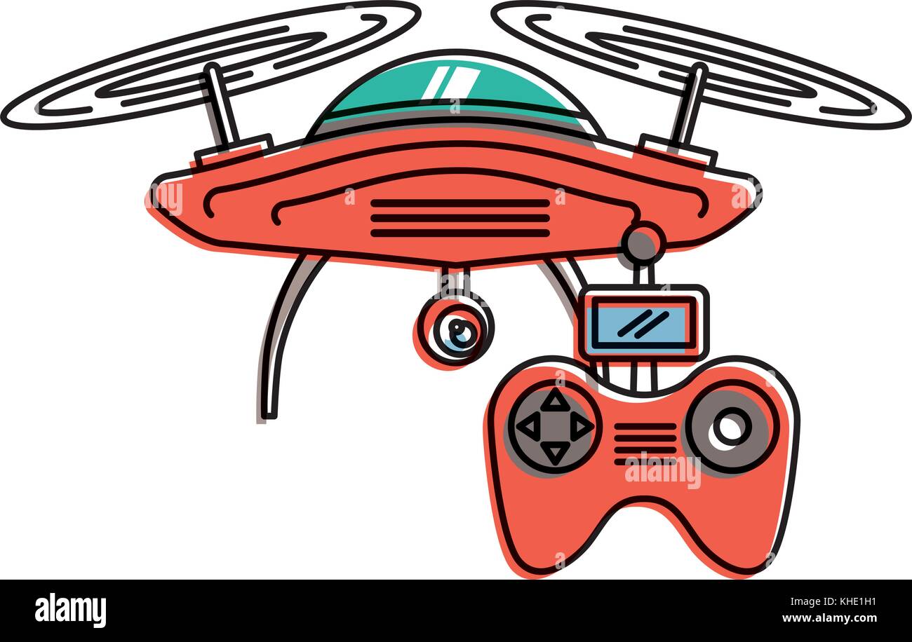 drone with remote control device technologies design Stock Vector Image ...