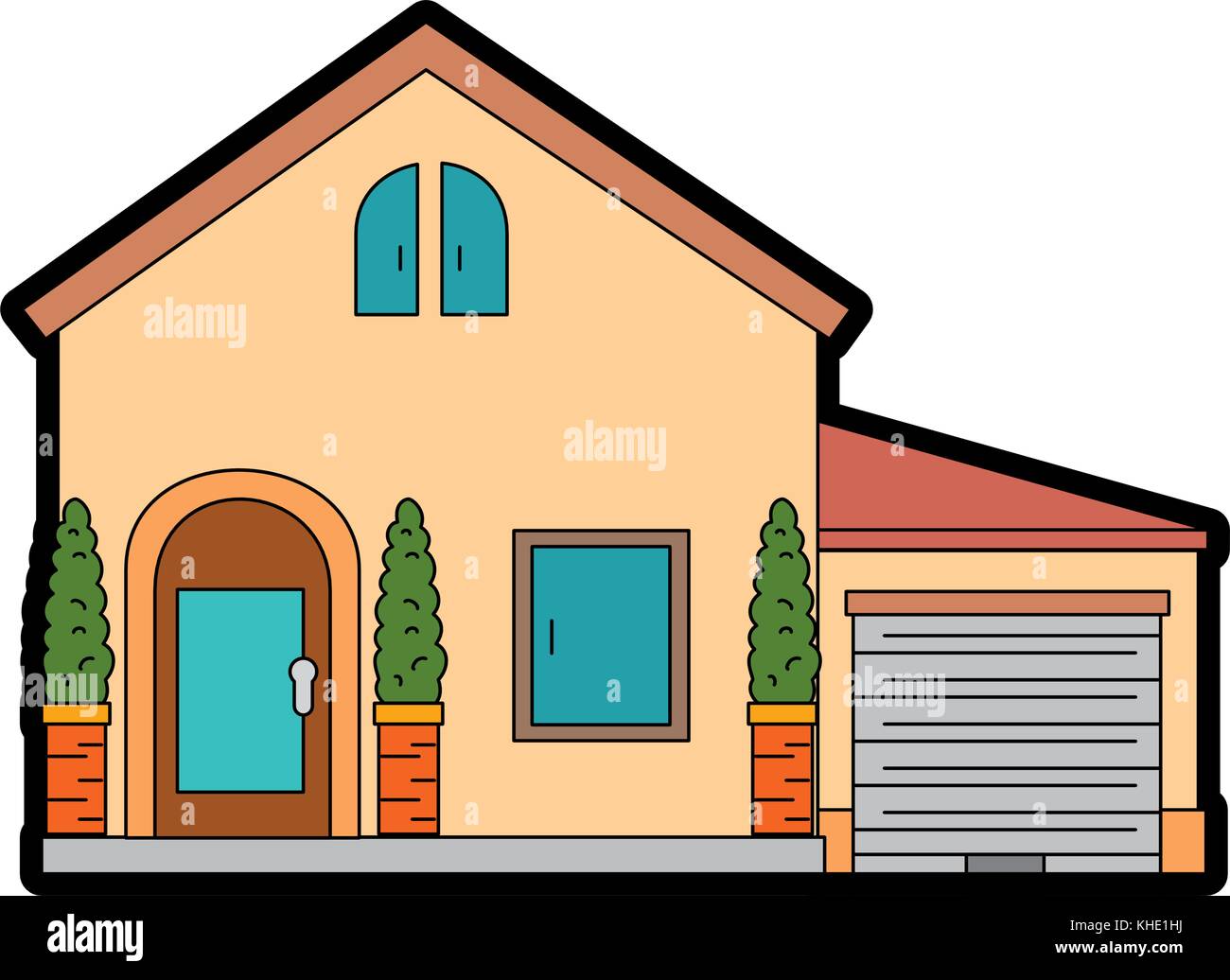 beautiful front of house vector illustration design Stock Vector Image ...