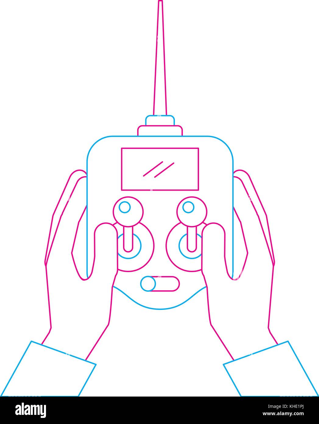 hands holding control remote advance for drones Stock Vector Image ...