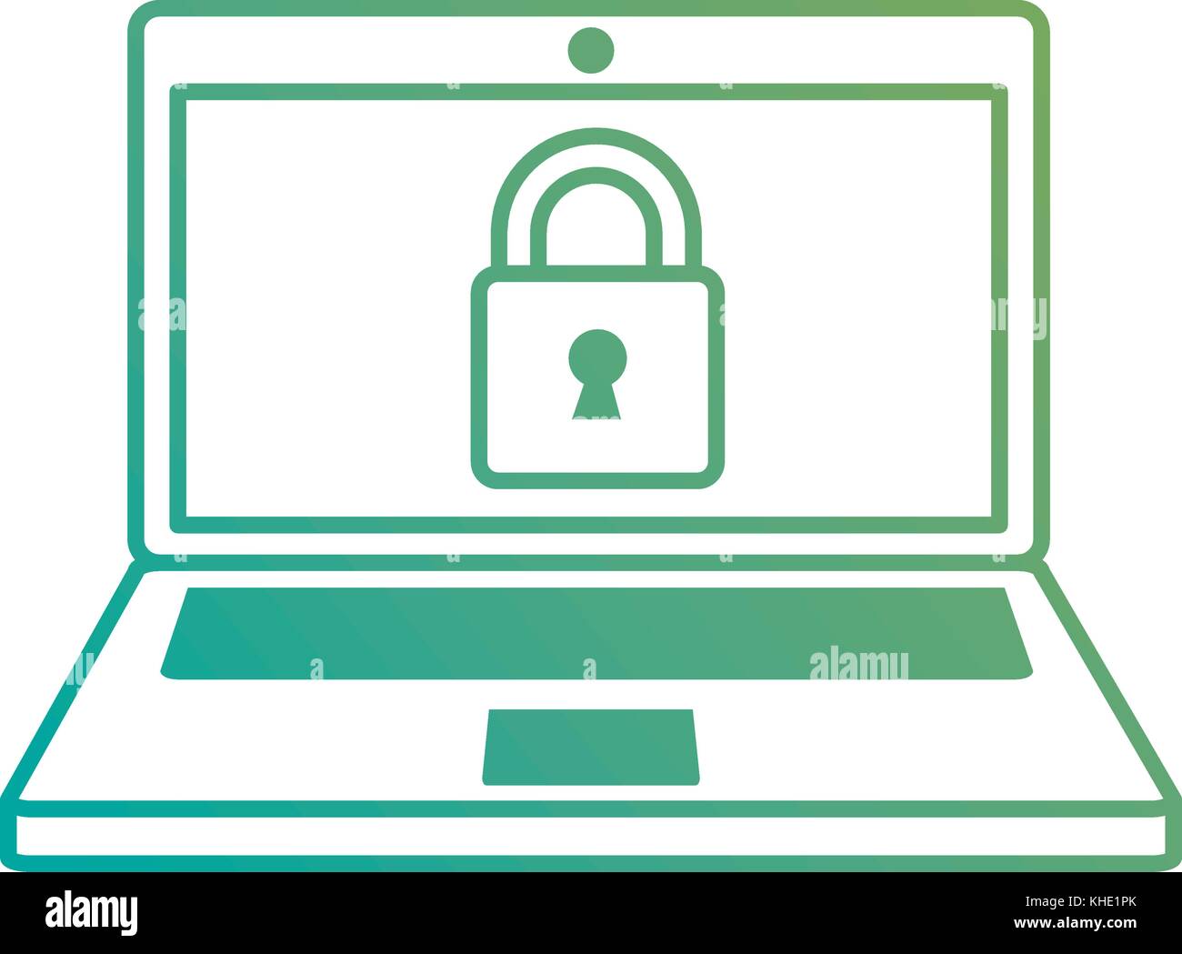 laptop computer with padlock vector illustration design Stock Vector ...