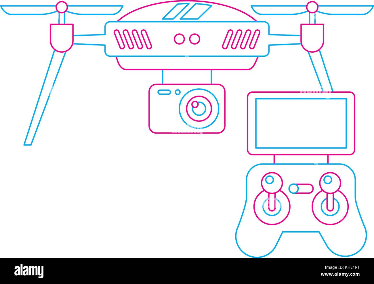 drone with remote control device technologies design Stock Vector Image ...