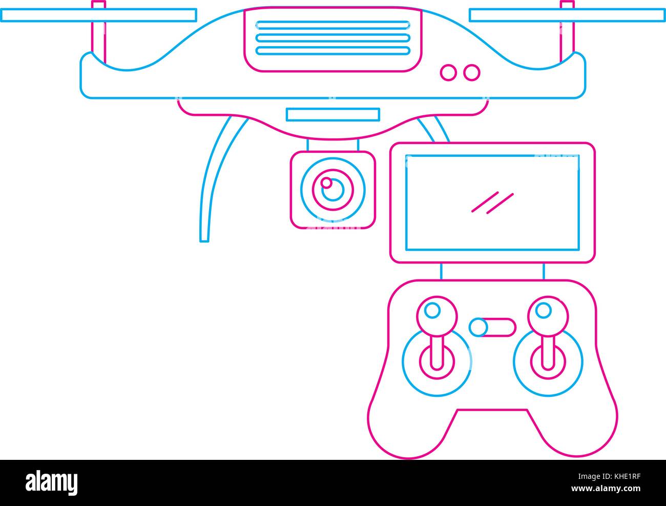 drone with remote control device technologies design Stock Vector Image ...