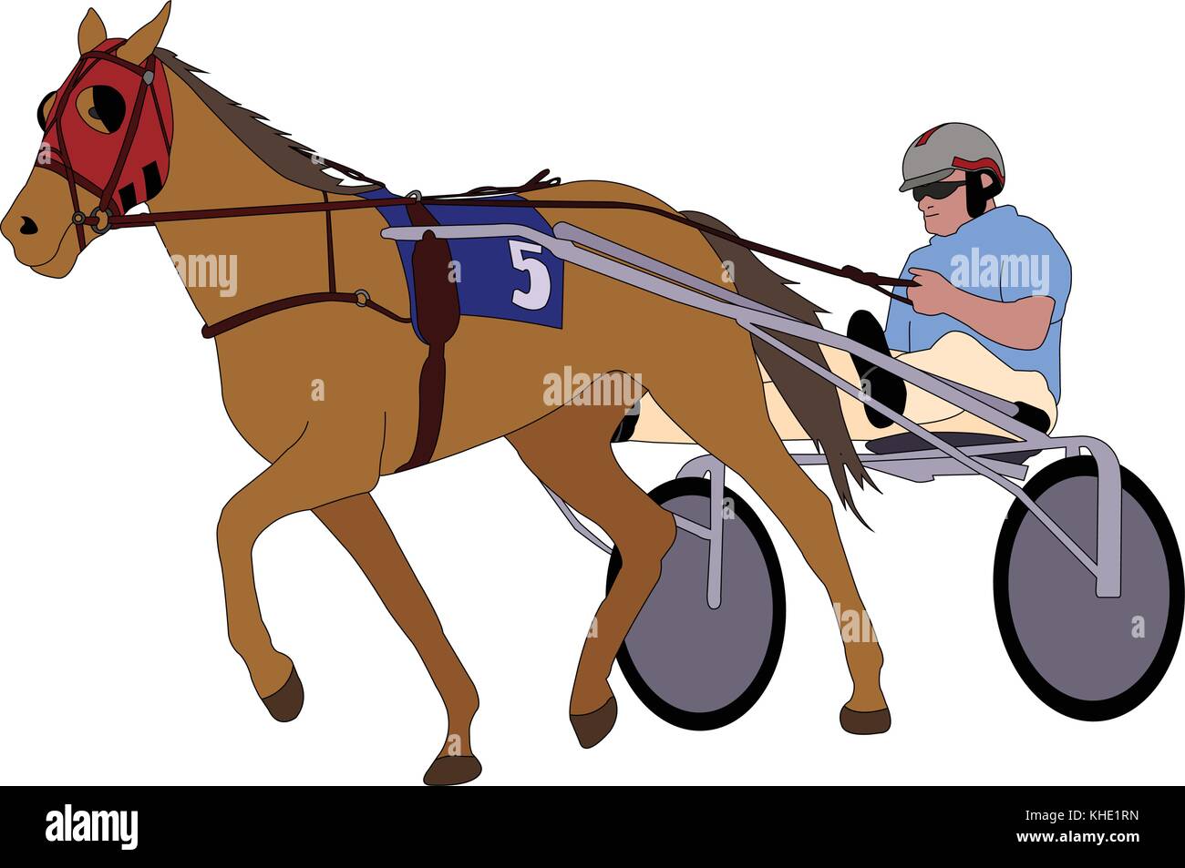 Trotter in harness illustration - vector Stock Vector Image & Art - Alamy