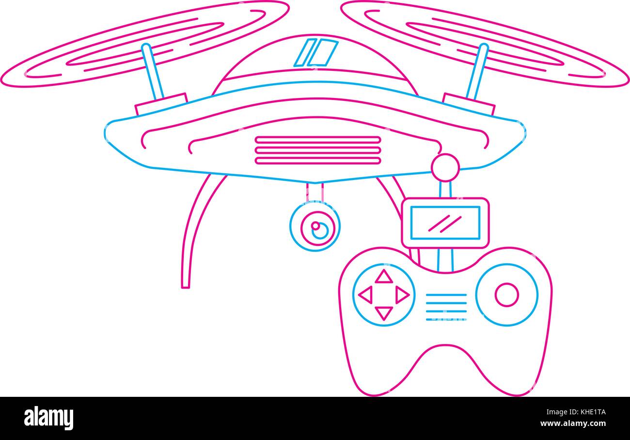 drone with remote control device technologies design Stock Vector Image ...