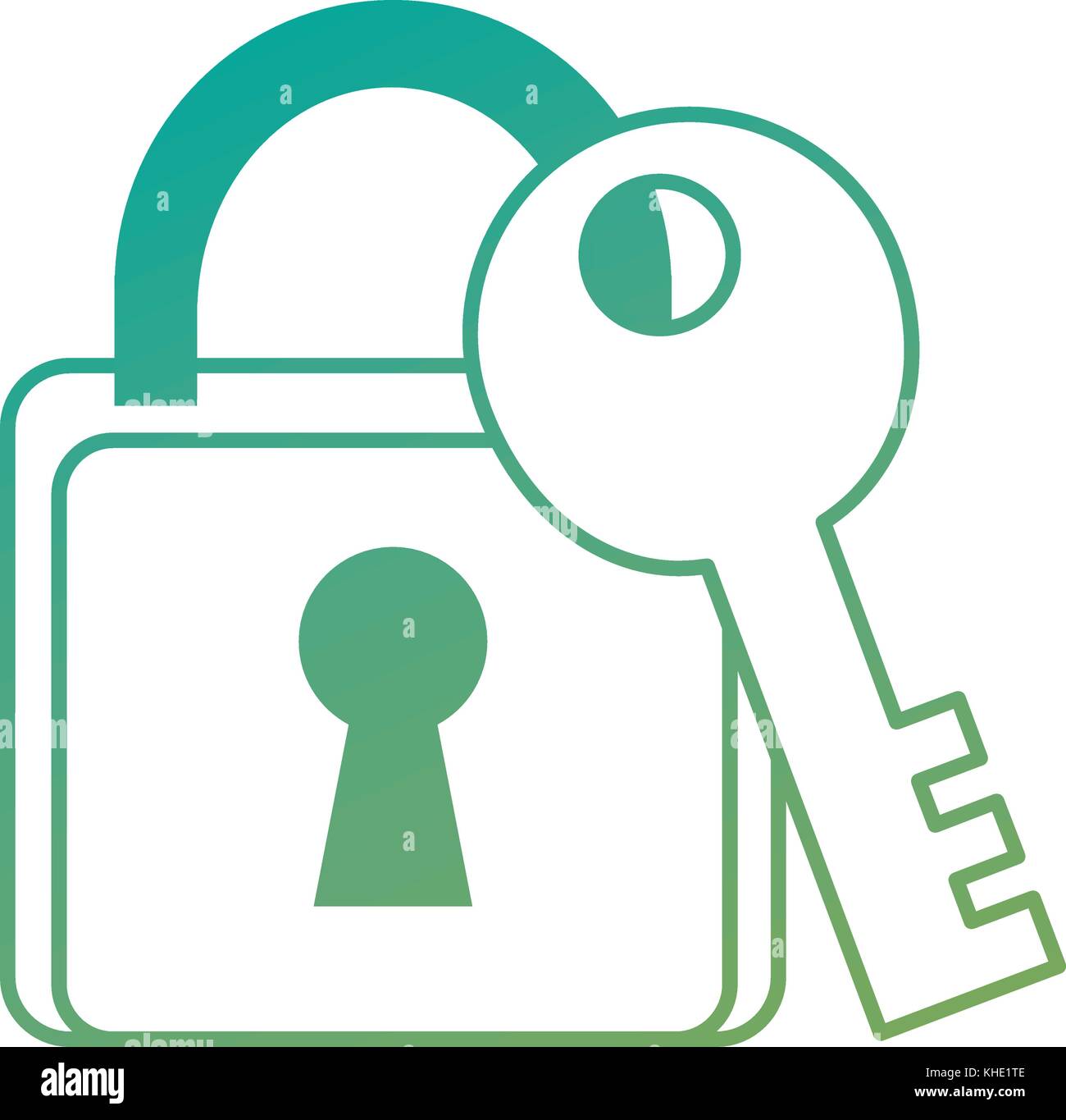 safe padlock with key vector illustration design Stock Vector Image ...