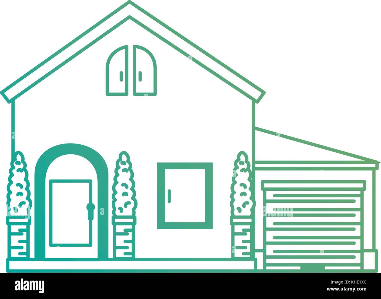 beautiful front of house vector illustration design Stock Vector Image ...