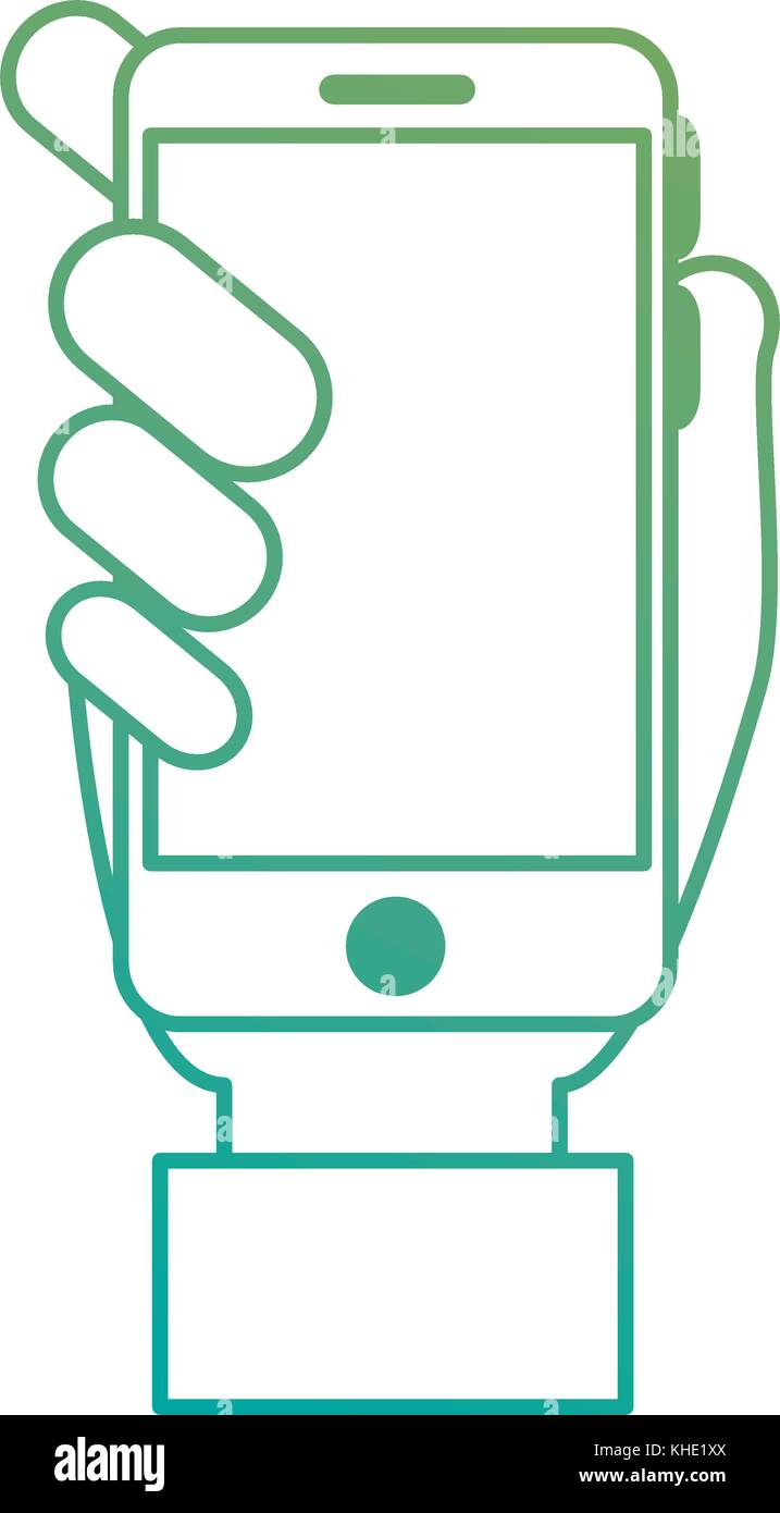 hand human with smartphone device vector illustration design Stock ...