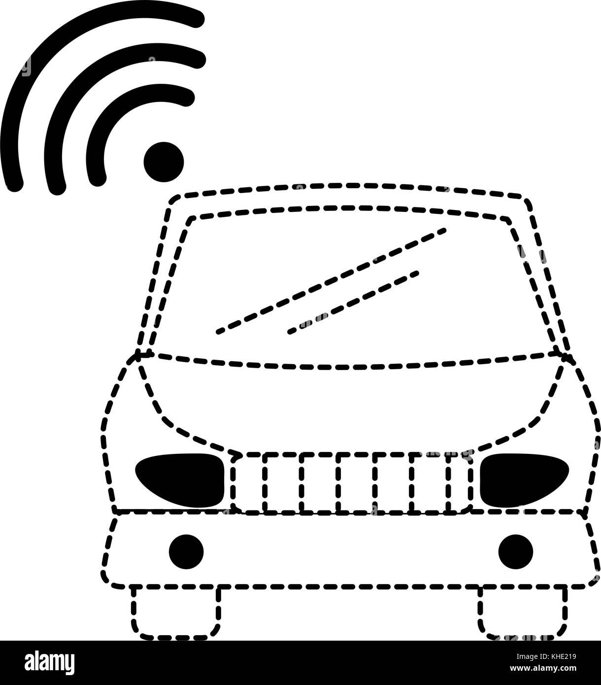 car vehicle with wifi signal vector illustration design Stock Vector ...