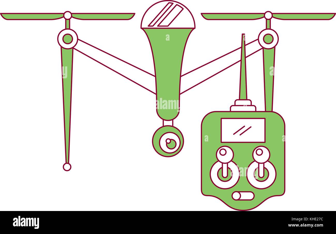 drone with remote control device technologies design Stock Vector Image ...