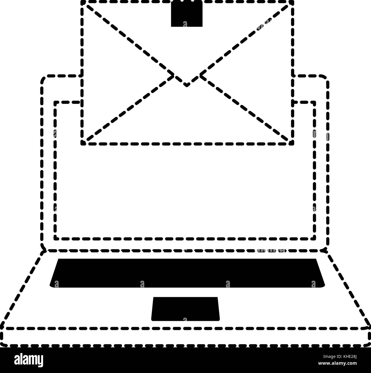 laptop computer with envelope vector illustration design Stock Vector ...