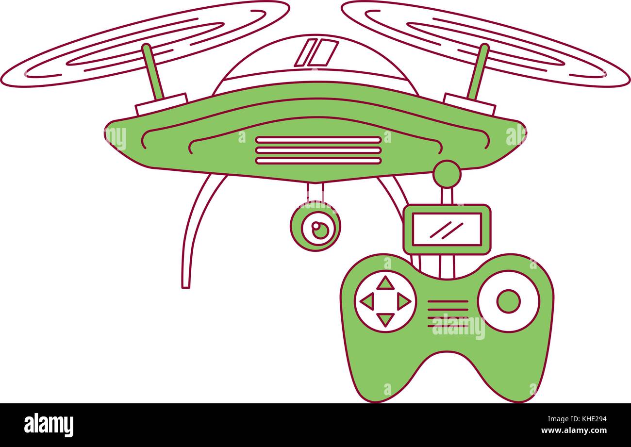 drone with remote control device technologies design Stock Vector Image ...