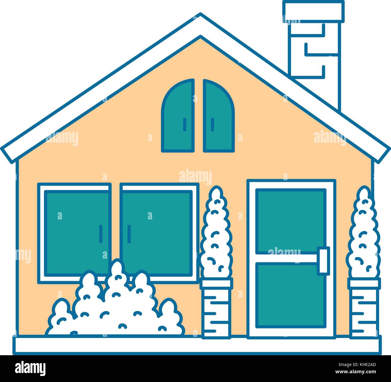 beautiful front of house vector illustration design Stock Vector Image ...
