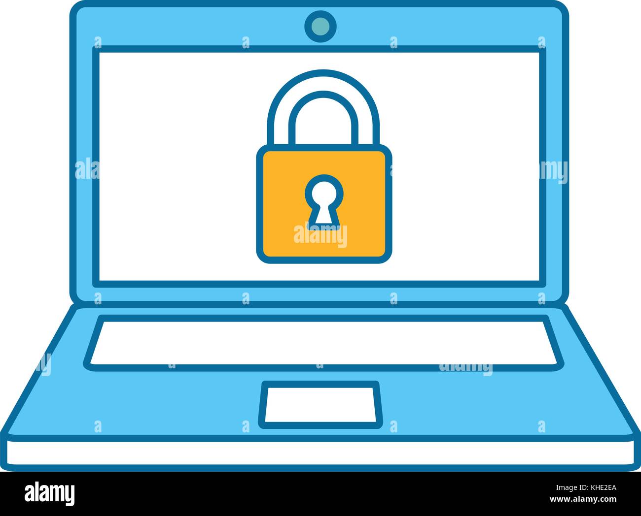 laptop computer with padlock vector illustration design Stock Vector ...