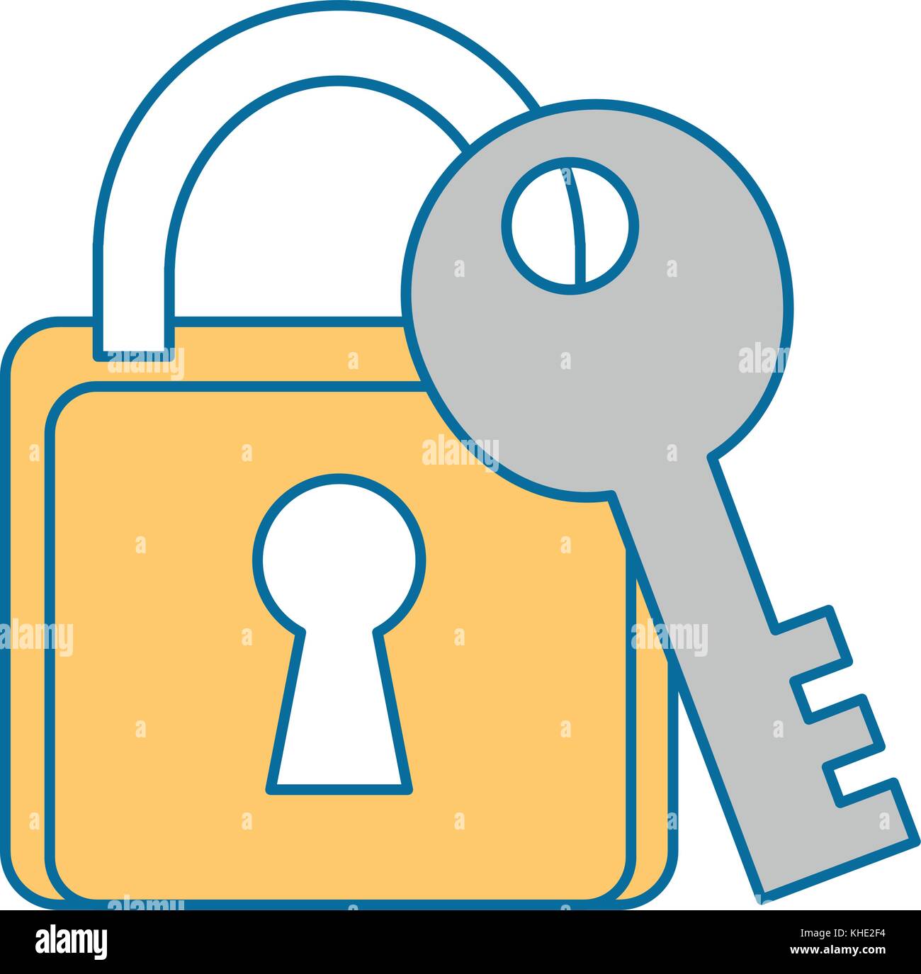 safe padlock with key vector illustration design Stock Vector Image ...