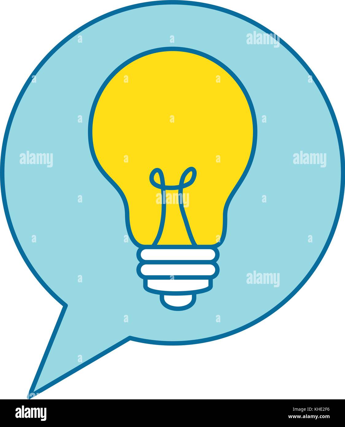 speech bubble with bulb light vector illustration design Stock Vector ...