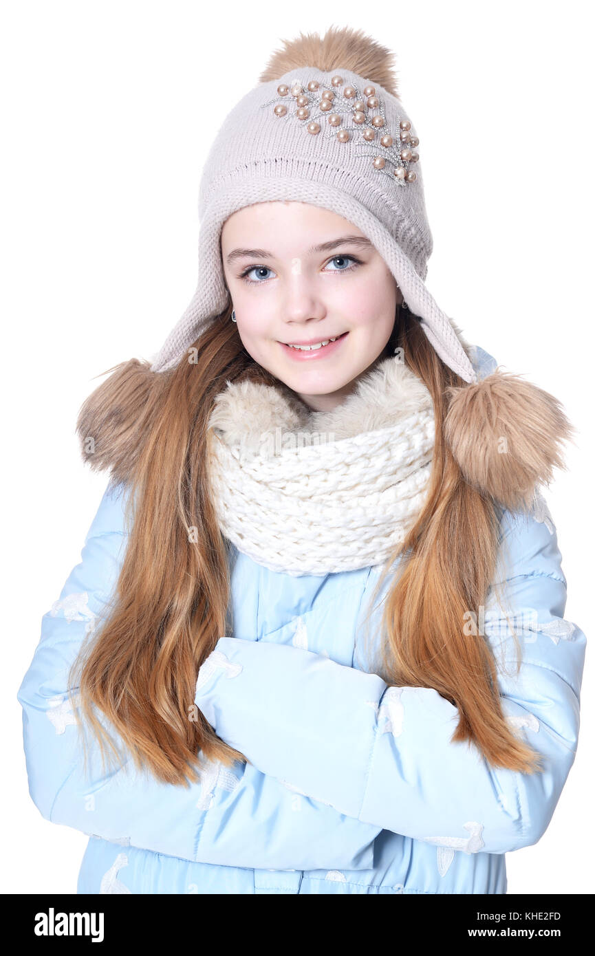 little girl in warm clothes Stock Photo - Alamy