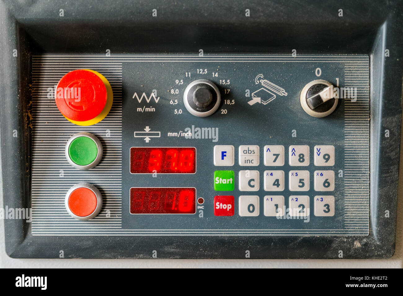 Close up old control board in carpenter's Stock Photo - Alamy