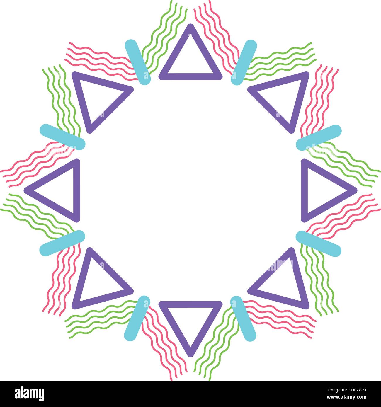 round background with different geometric figures theme abstract Stock ...