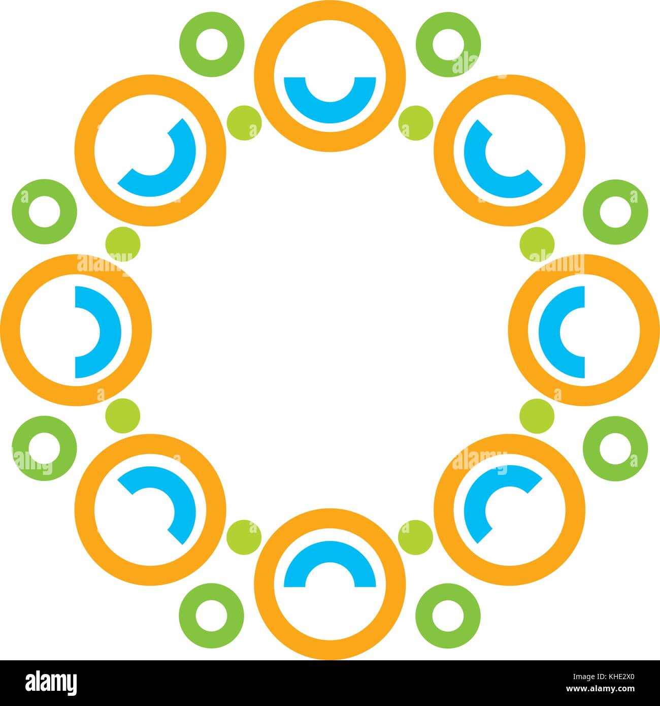 round background with different geometric figures theme abstract Stock ...