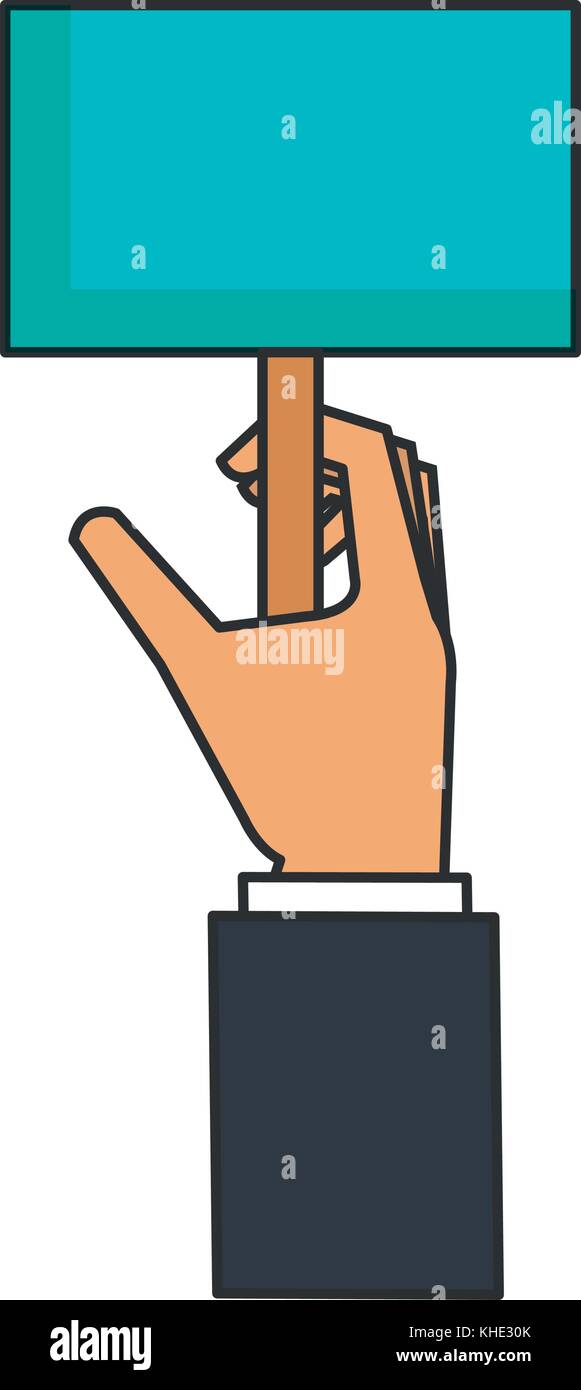 hand with protest banner isolated icon vector illustration design Stock ...