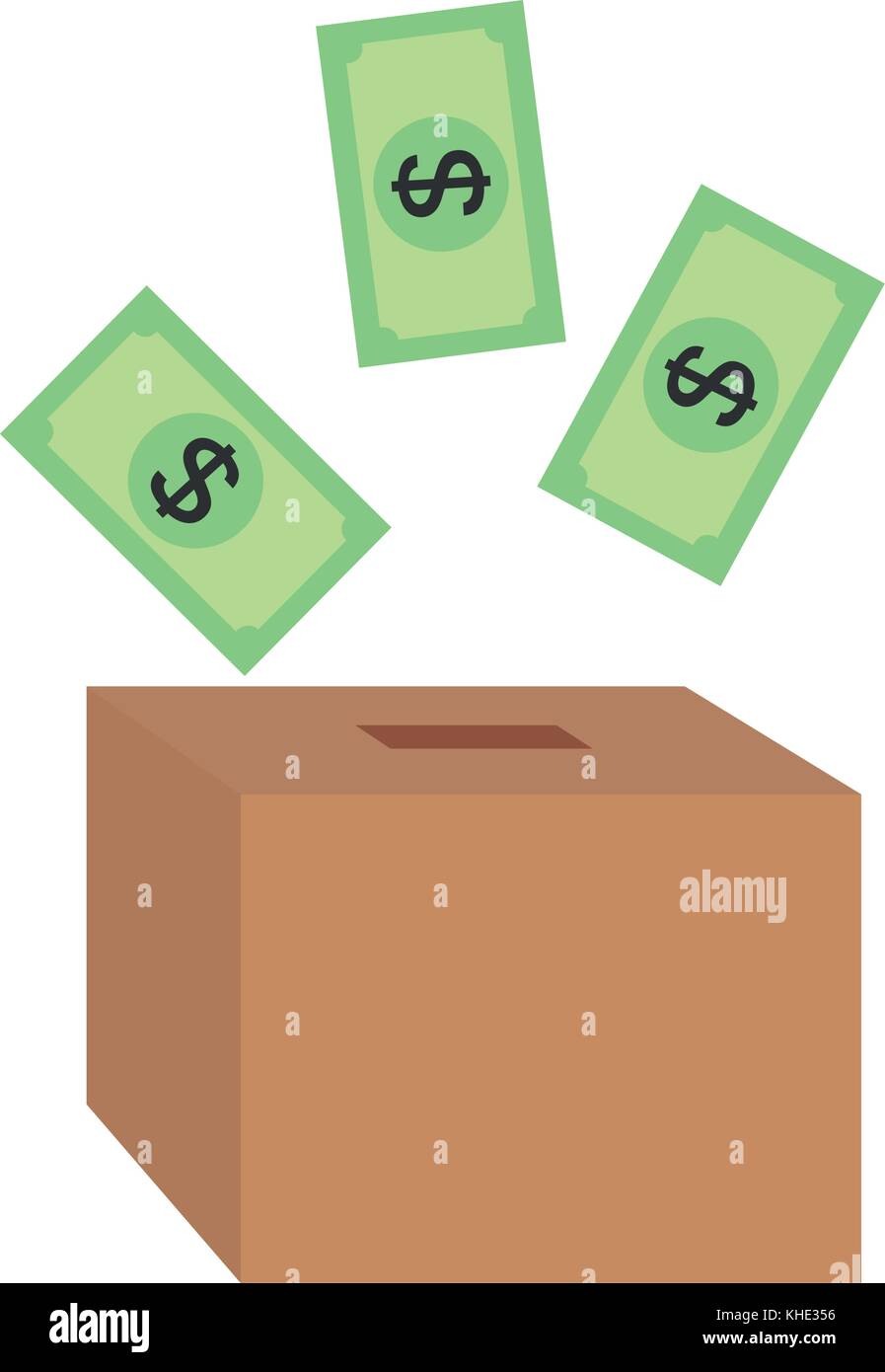 savings box with bills vector illustration design Stock Vector Image ...