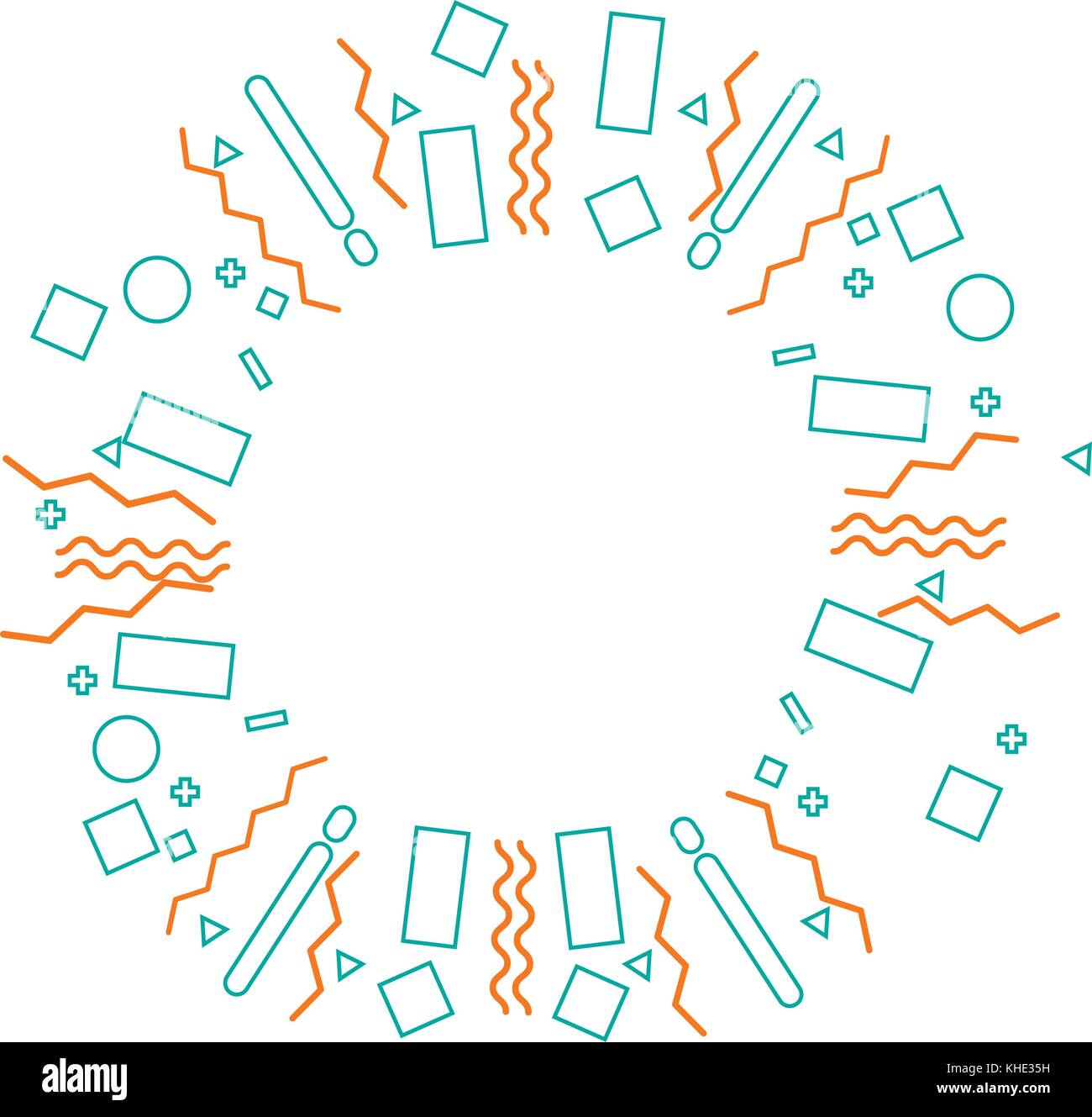 round background with different geometric figures theme abstract Stock ...