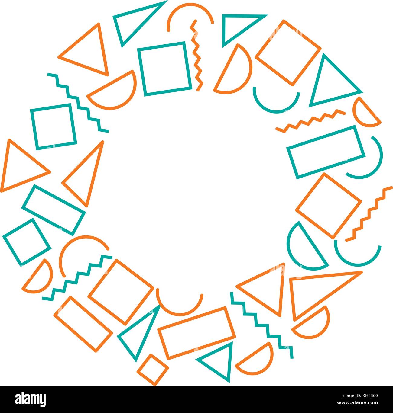 round background with different geometric figures theme abstract Stock ...