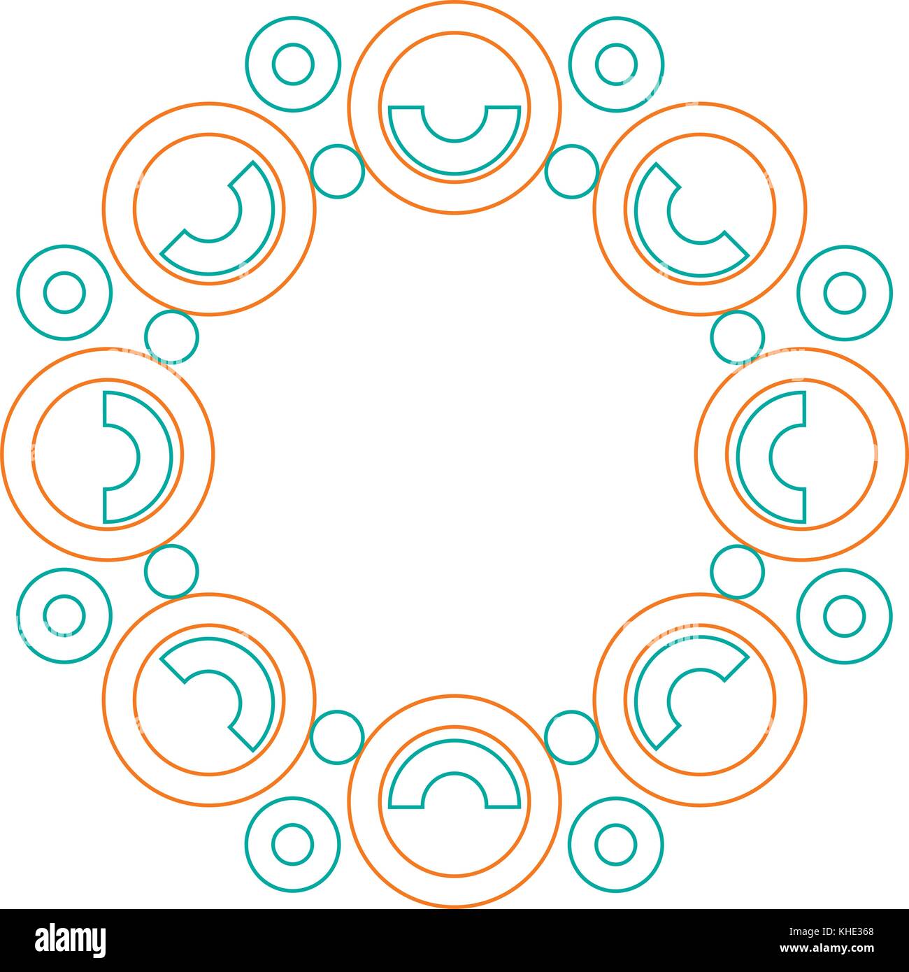 round background with different geometric figures theme abstract Stock ...