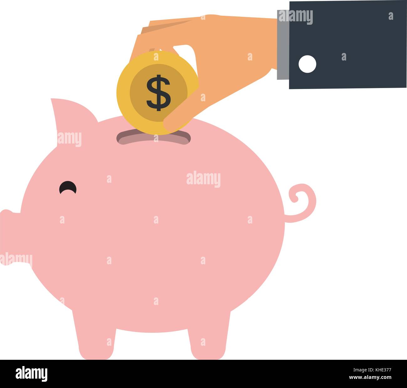 piggy savings with coins vector illustration design Stock Vector Image ...