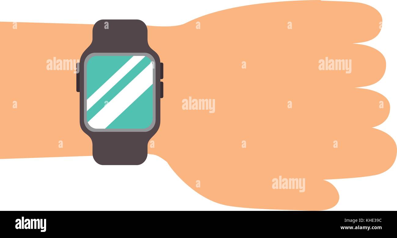 hand with smartwatch technology online Stock Vector Image & Art - Alamy