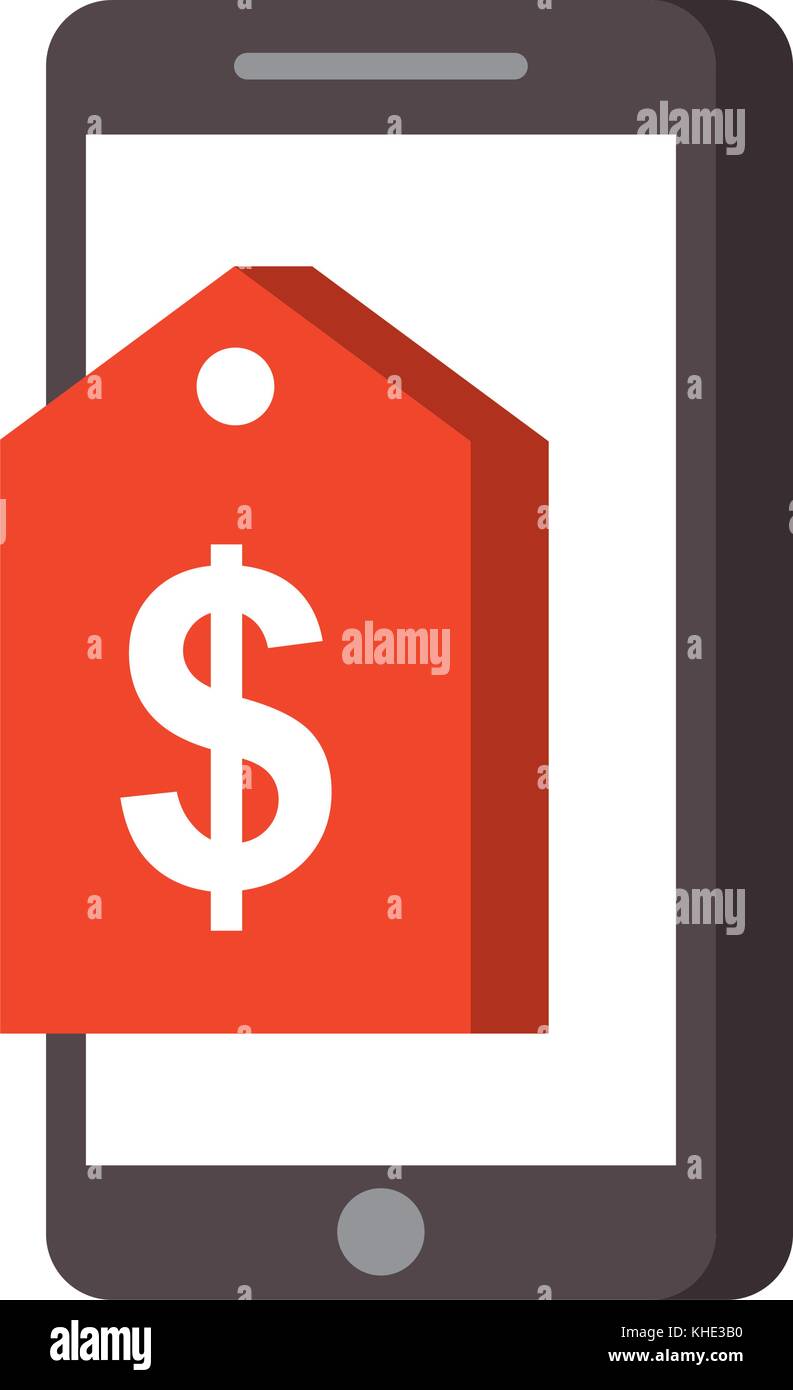 mobile phone online market price tag technology Stock Vector Image ...