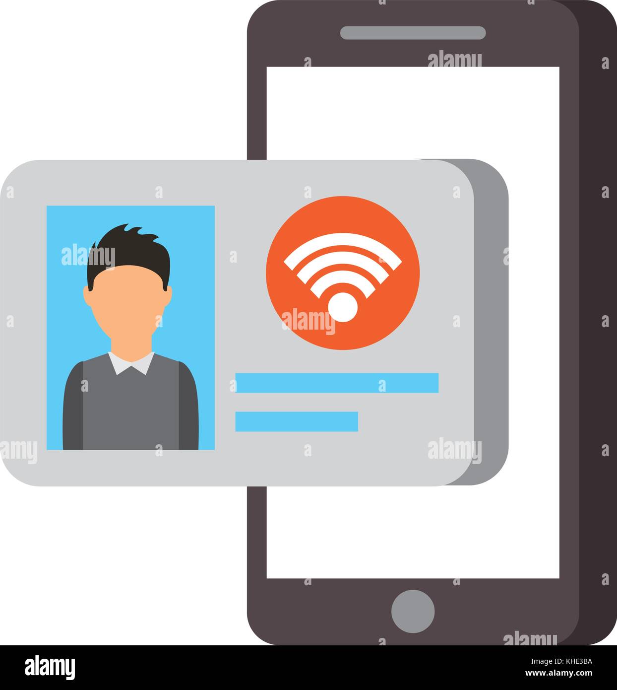 mobile phone with id card internet online technology Stock Vector Image ...