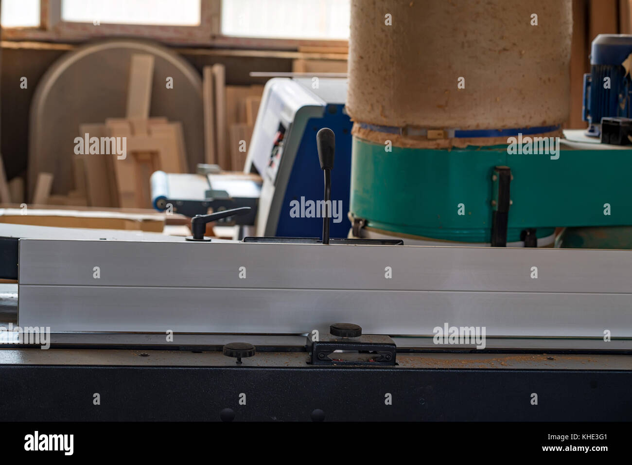 Woodworking machine in joinery Stock Photo - Alamy