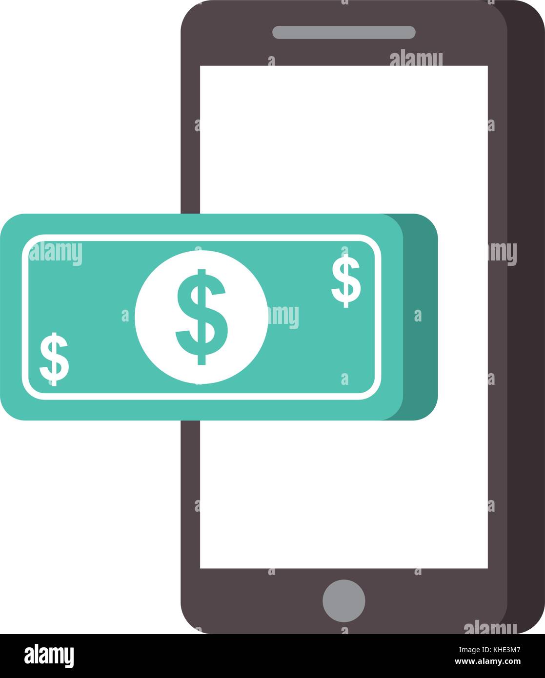 mobile phone money banknote payment online technology Stock Vector ...