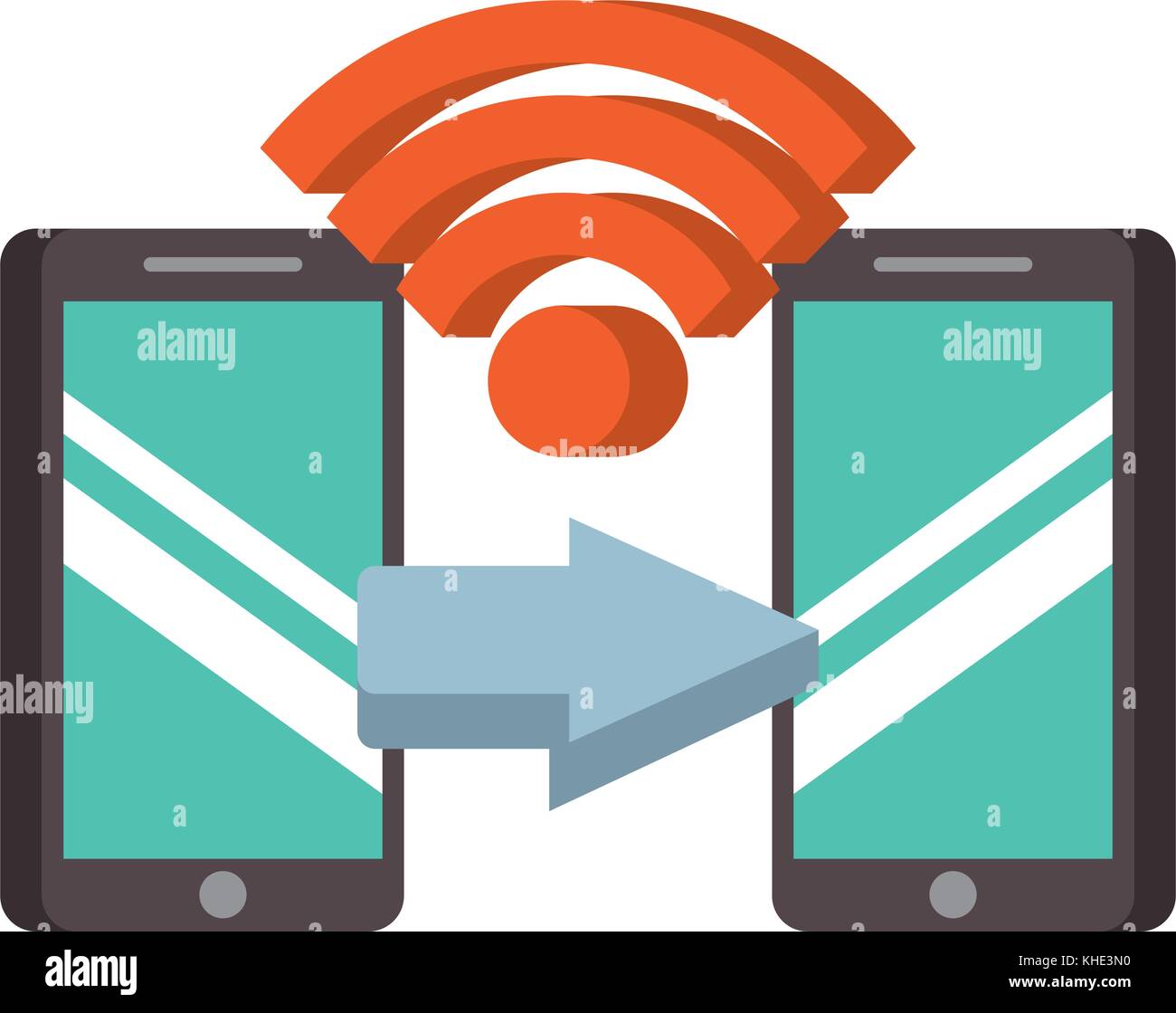 two mobile payment connection money transfer technology concept Stock ...