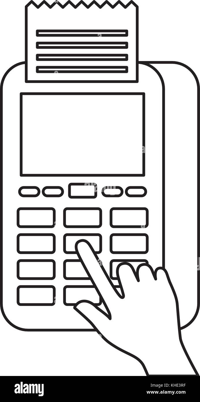 hand press button nfc payment mobile dataphone Stock Vector Image & Art ...