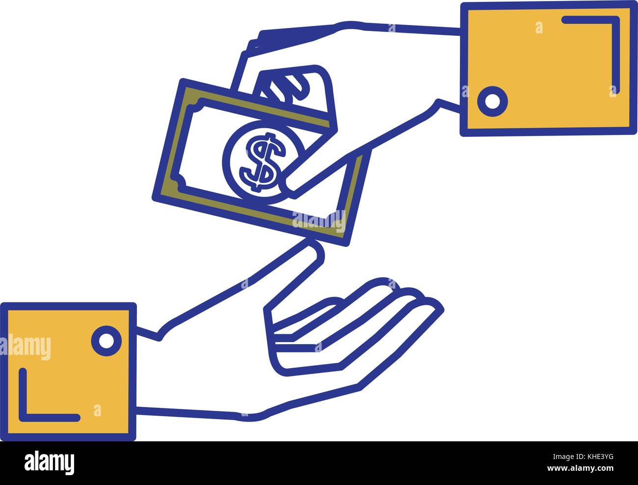 hand human with bill dollar money icon Stock Vector Image & Art - Alamy