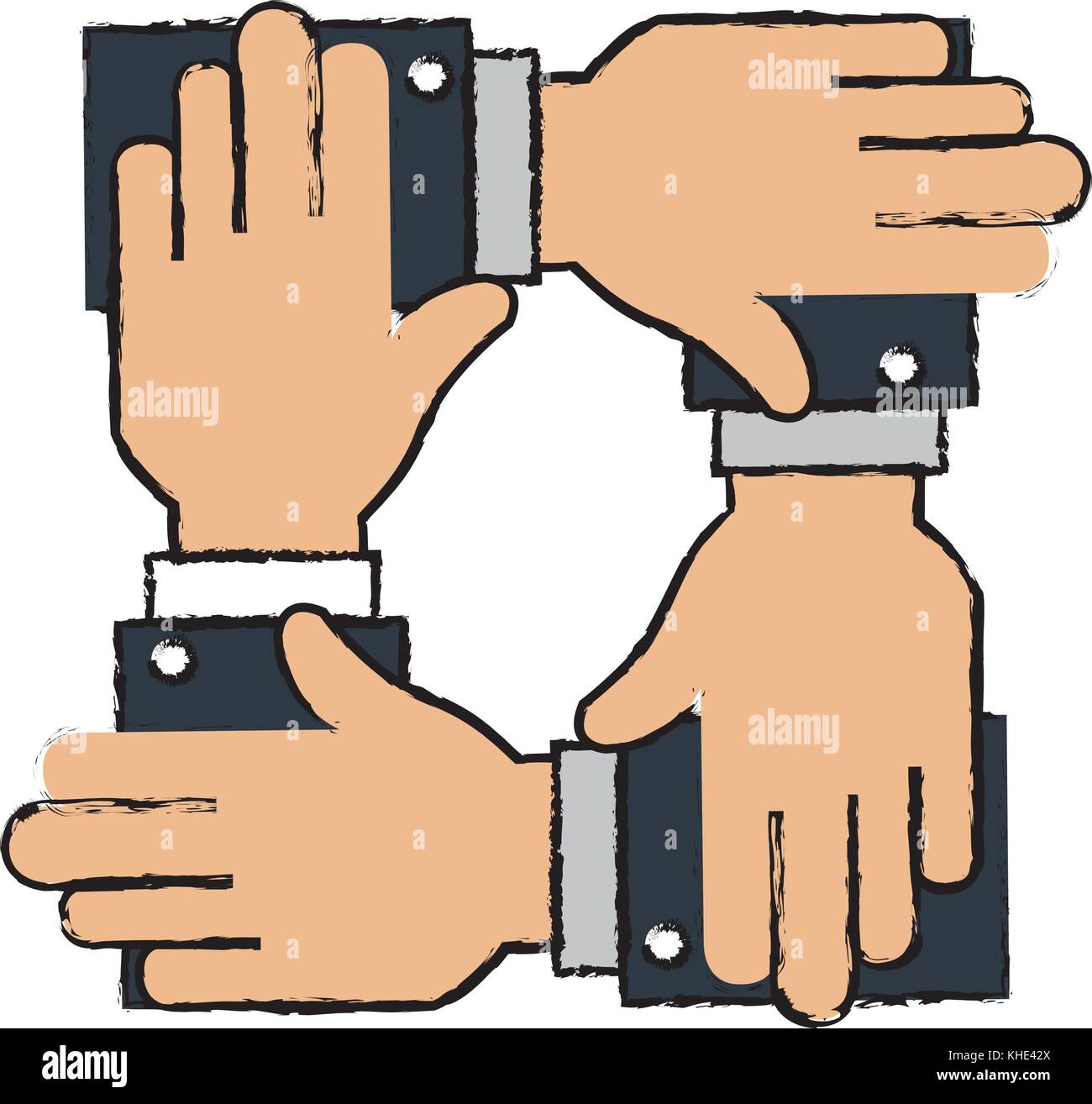 businesspeople hands teamwork icon Stock Vector Image & Art - Alamy