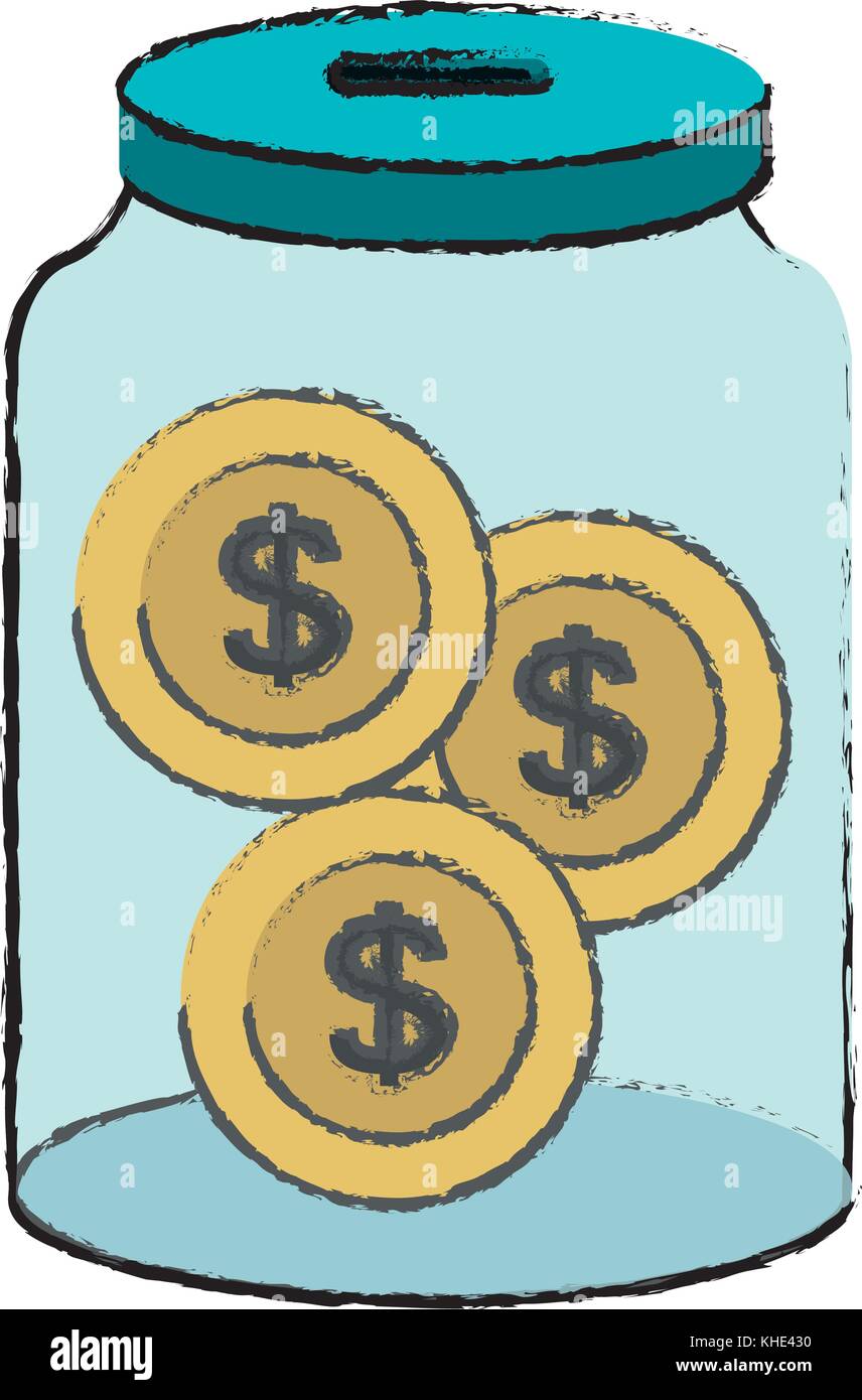 glass jar with coins money Stock Vector Image & Art - Alamy