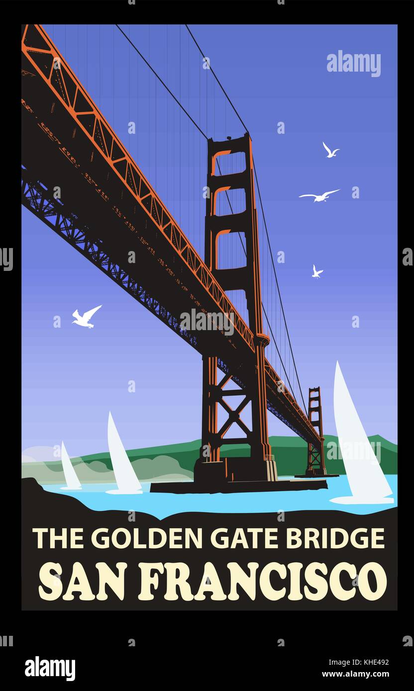 Golden gate bridge Stock Vector Images - Alamy