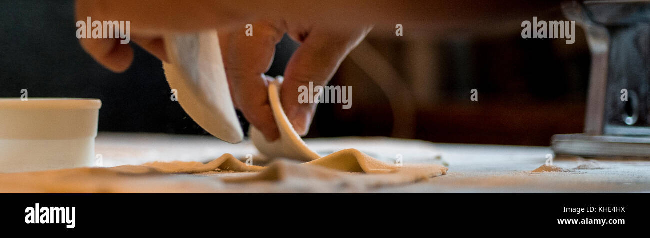 Timber Pizza Company staff prepares the dough for empanadas in ...