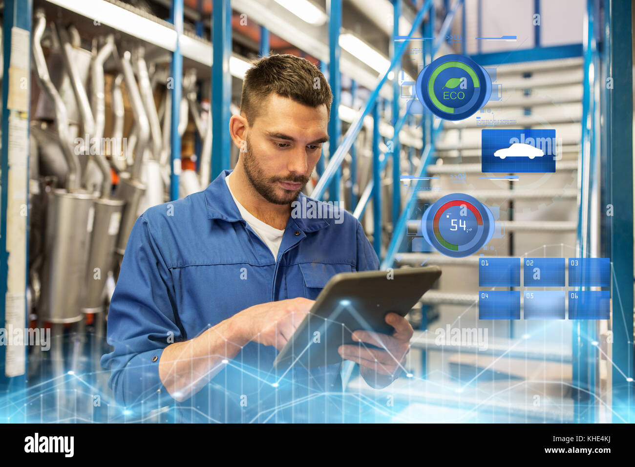 Mechanic garage tablet hi-res stock photography and images - Alamy