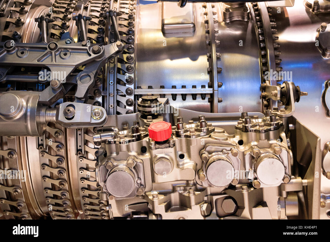 Large aircraft engine mechanics close-up Stock Photo - Alamy