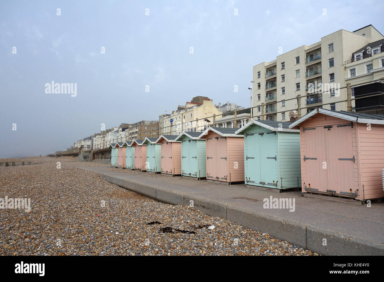 Closed Beach huts on Hastings beach Stock Photo - Alamy