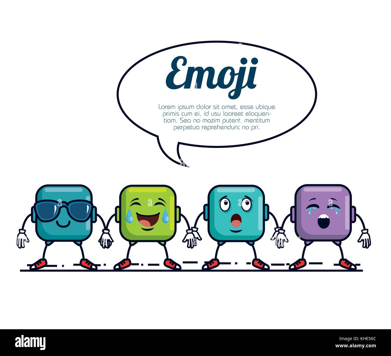cute emoji emoticons emotional faces icons Stock Vector Image & Art - Alamy